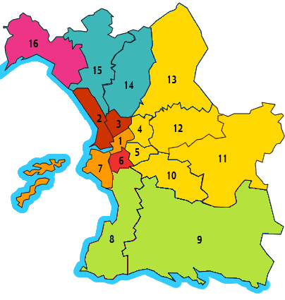 Arrondissements Of Marseille Districts Of Marseille 